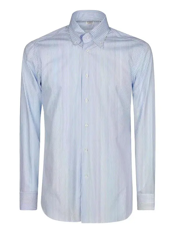 BORRIELLO NAPOLI Striped Cotton Shirt - Blue