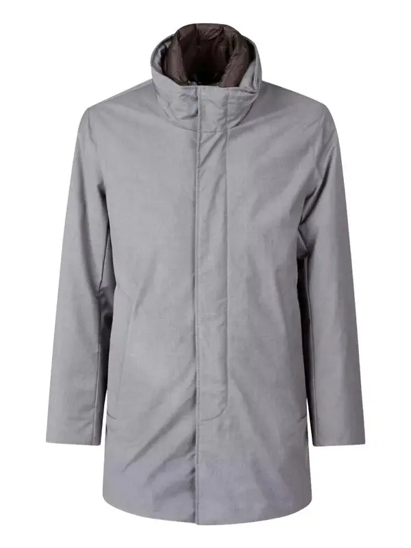 ON THE BUND High-collar Padded Coat - Grey