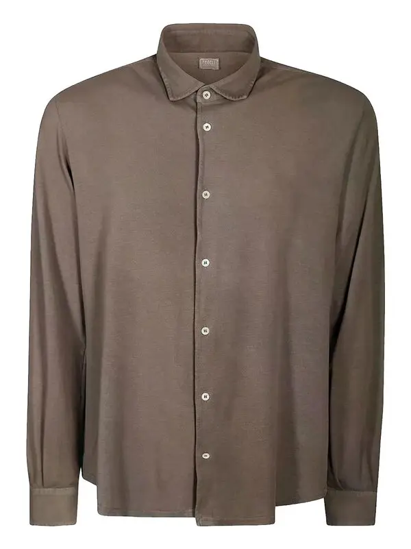 Fedeli Cotton Shirt - Brown