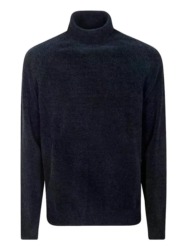 RRD High Neck Ribbed Sweater - Blue