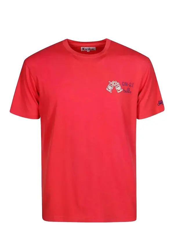 MC2 SAINT BARTH Arnott Short-sleeve Embroidered T-shirt - Red