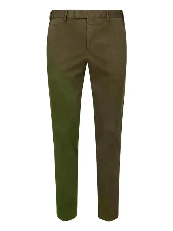 PT TORINO Straight-leg Cotton Trousers - Green