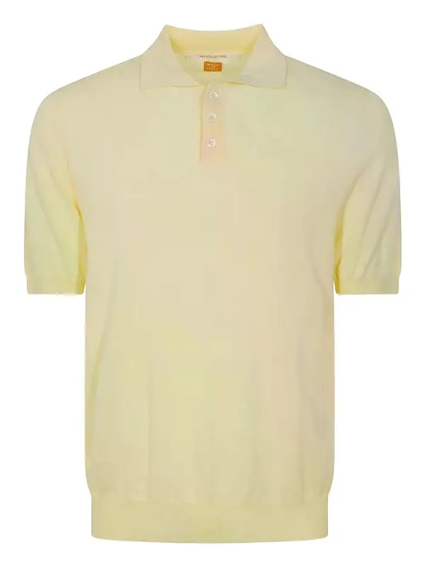 Alpha Industries Short-sleeve Button-placket Polo Shirt - Yellow