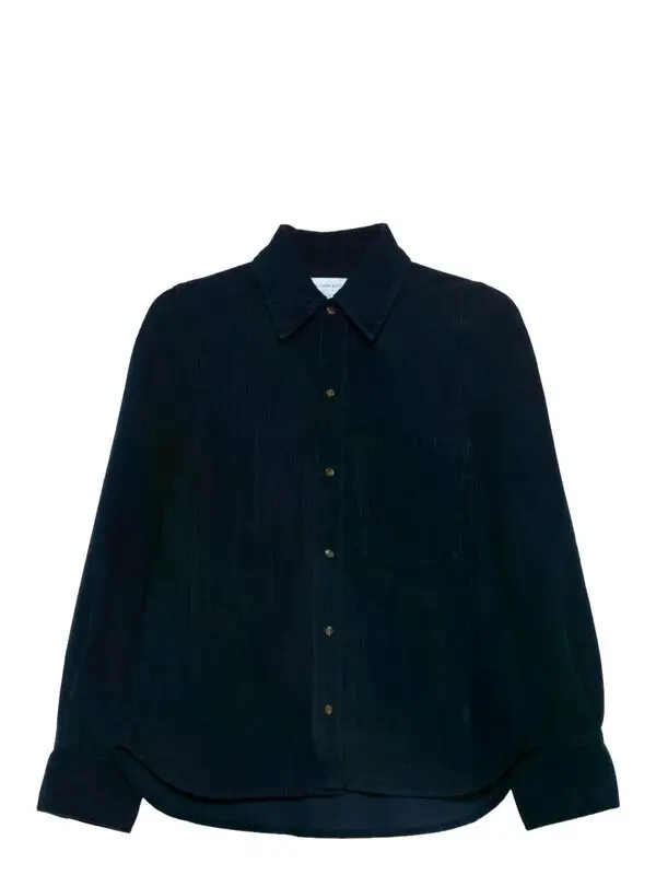Victoria Beckham Buttoned Corduroy Shirt - Blue