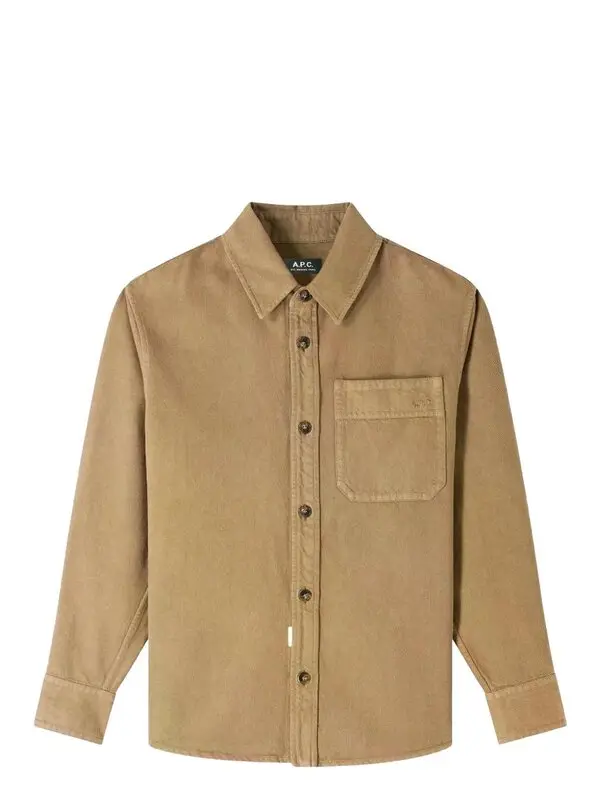 A.p.c. Logo-embroidered Shirt Jacket - Brown