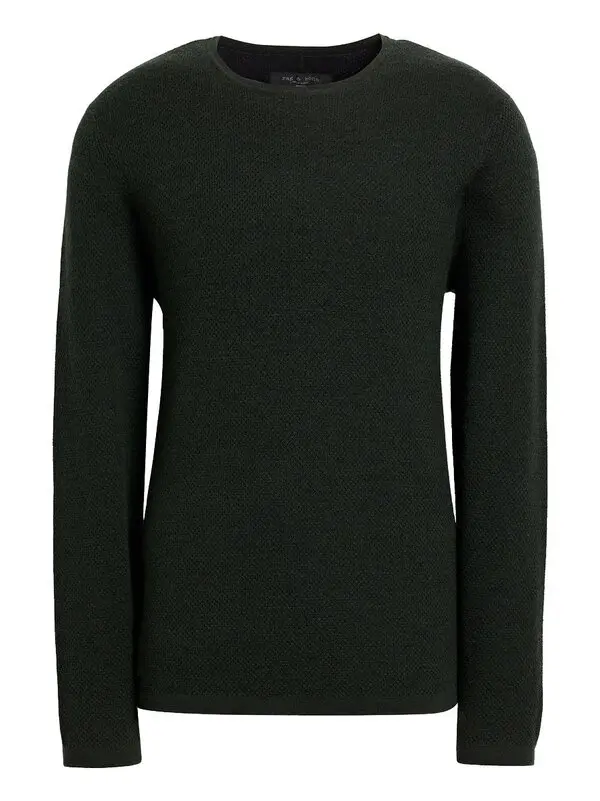 Rag & Bone Bennett Cotton And Wool-blend Sweater - Forest Green