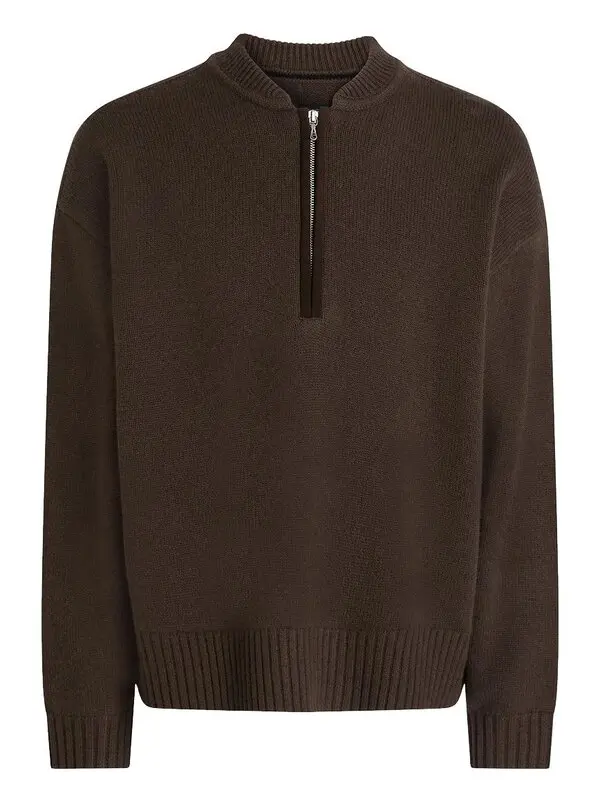 Rag & Bone Wool Half-zip Sweater - Chocolate