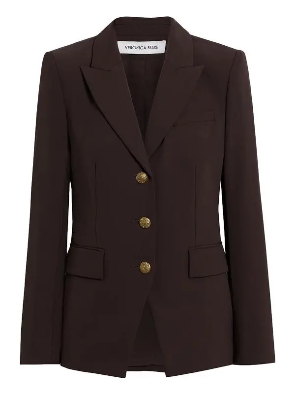 Veronica Beard Orlane Dickey Twill Blazer - Chocolate