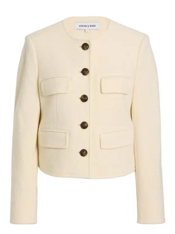Veronica Beard Leslie Wool Jacket - Ecru