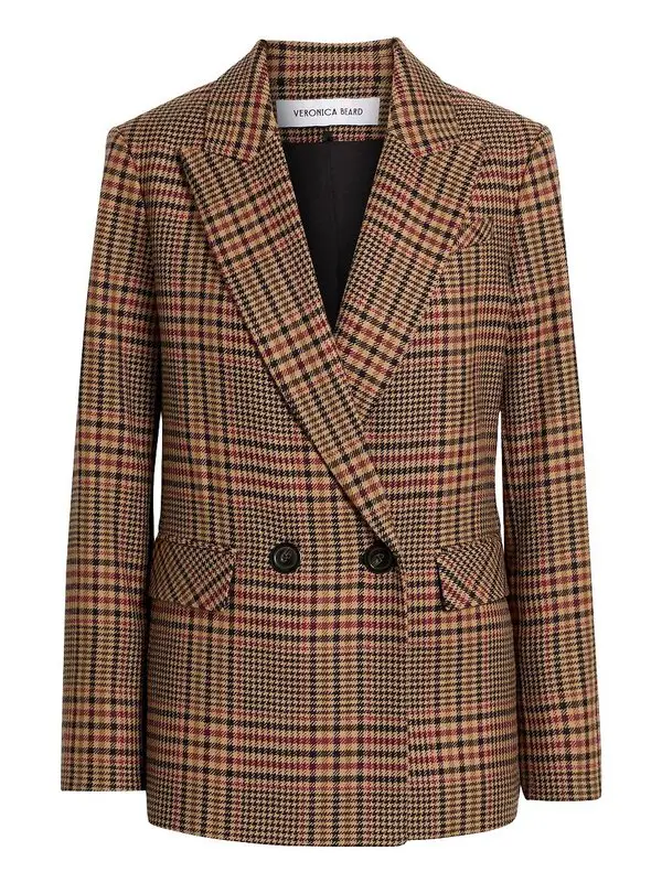 Veronica Beard Sevyn Dickey Double-breasted Wool-tweed Blazer - Camel
