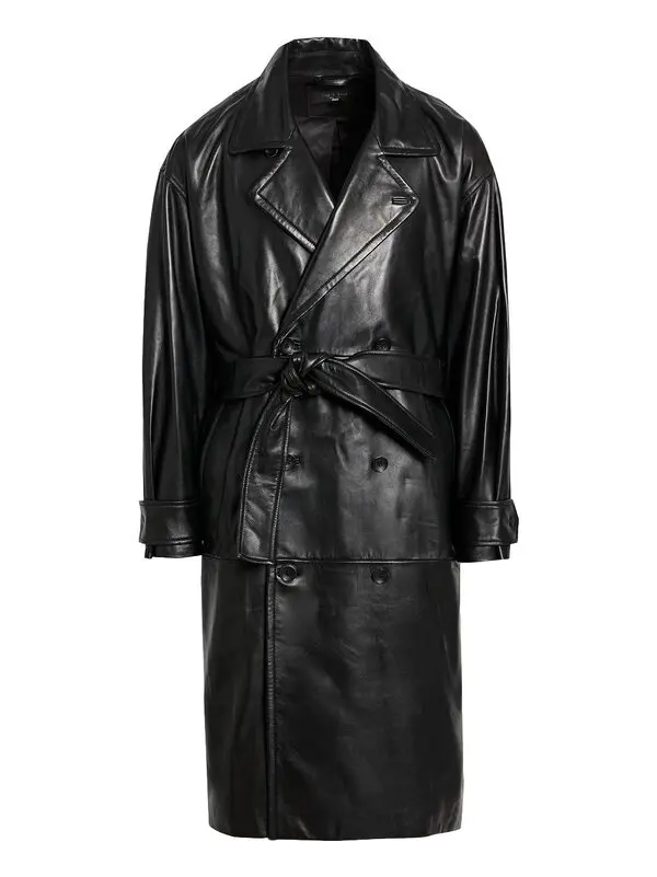 Rag & Bone Tyler Leather Trench Coat - Black