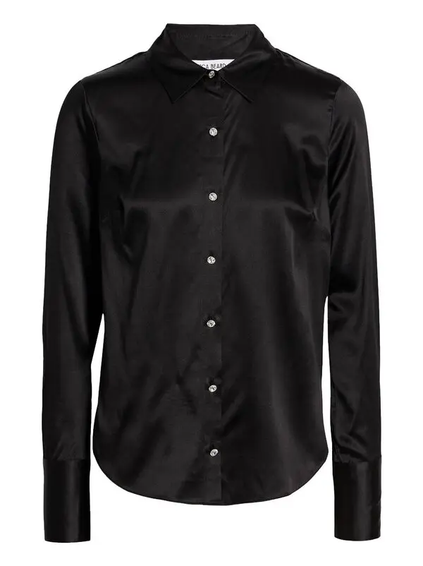 Veronica Beard Monique Silk-blend Satin Shirt - Black