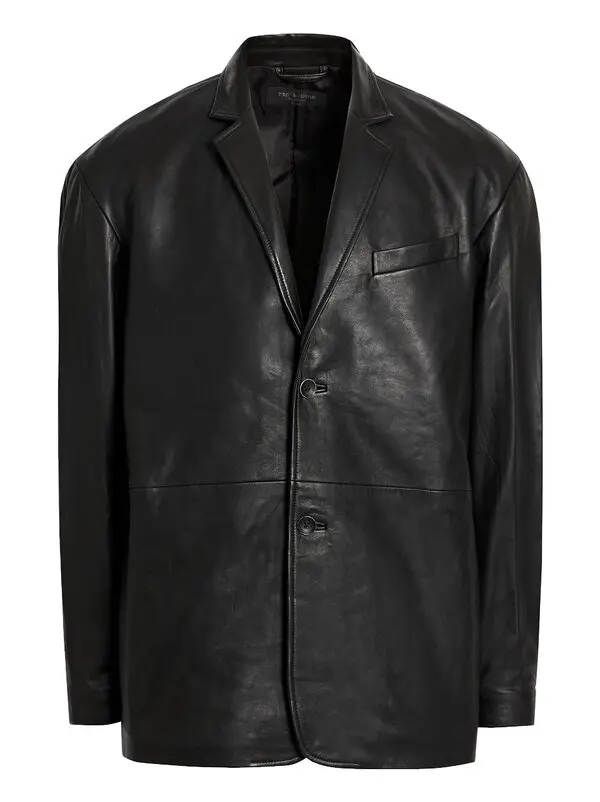 Rag & Bone Shift Leather Blazer - Black