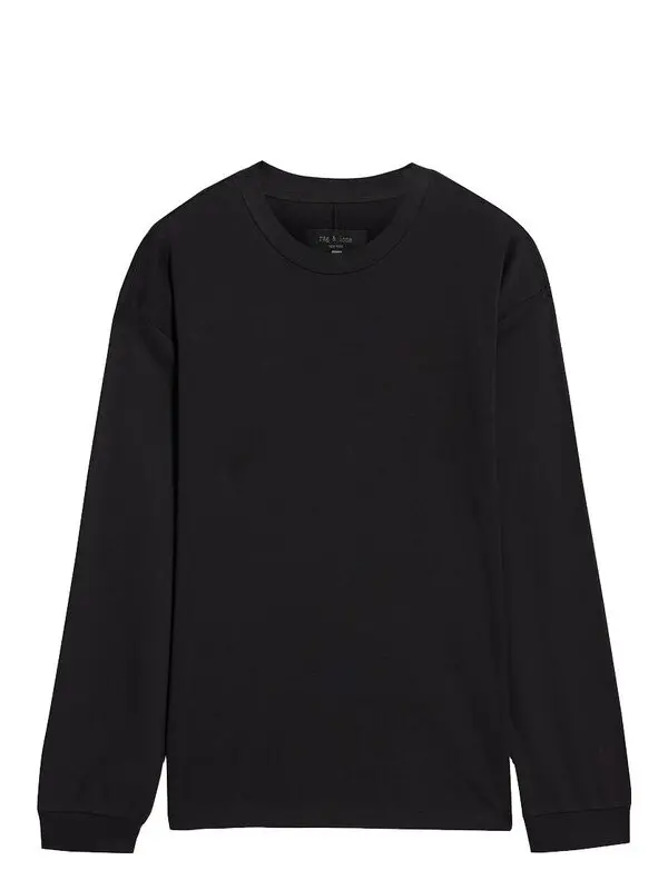 Rag & Bone Cliff Cotton And Tencel™blend Jersey Tshirt - Black