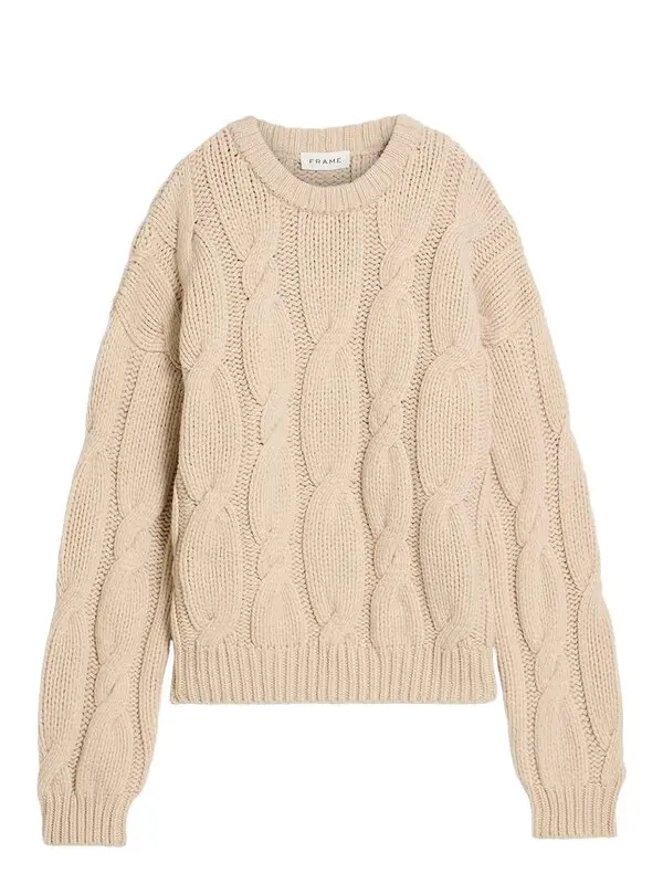 FRAME Cable-knit Merino Wool Sweater - Neutral