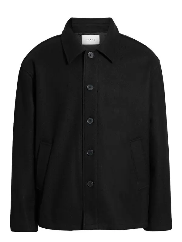 FRAME Woolfelt Overshirt - Black