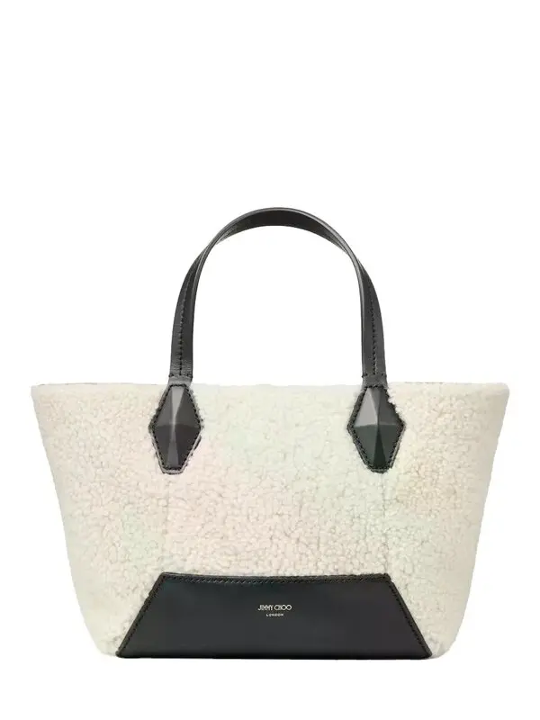 JIMMY CHOO Small Diamond Tote Bag - White