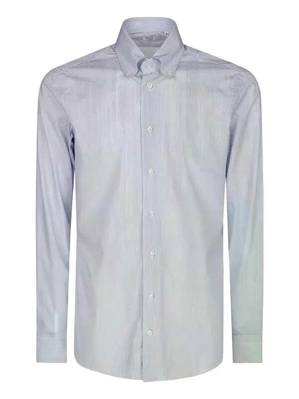 BORRIELLO NAPOLI Striped Cotton Shirt - Blue