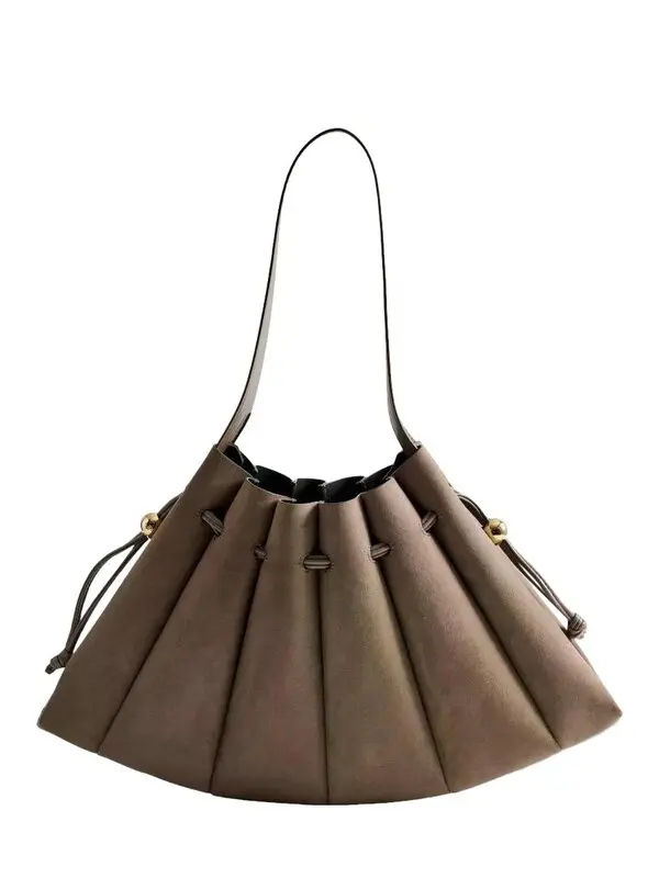 THEMOIRE Draped Shoulder Bag - Brown