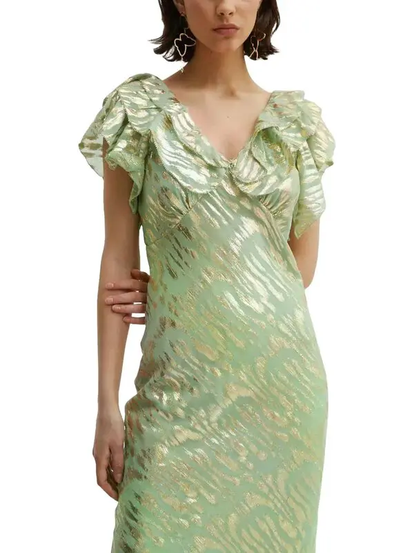 NEVER FULLY DRESSED Printed Maxi Dress - Green