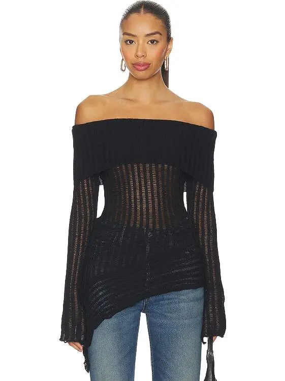 Superdown Tawny Off-the-shoulder Sweater - Black