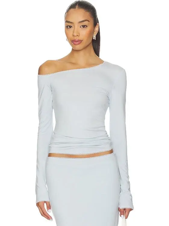THE LINE BY K Adrira Off Shoulder Top - Powder Blue