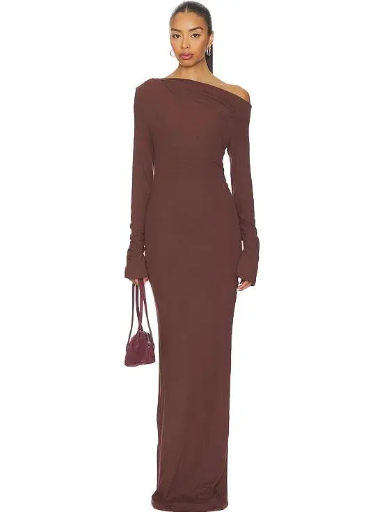 SNDYS Reyna Maxi Dress - Chocolate