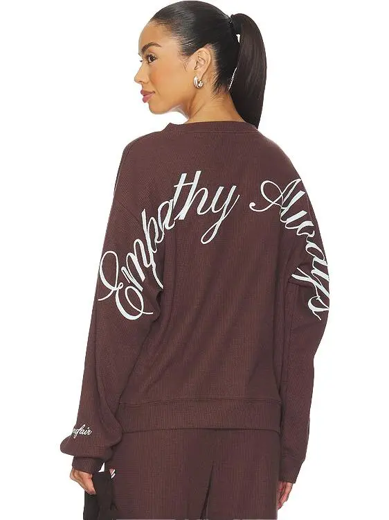 THE MAYFAIR GROUP Empathy Always Waffle Crewneck - Brown