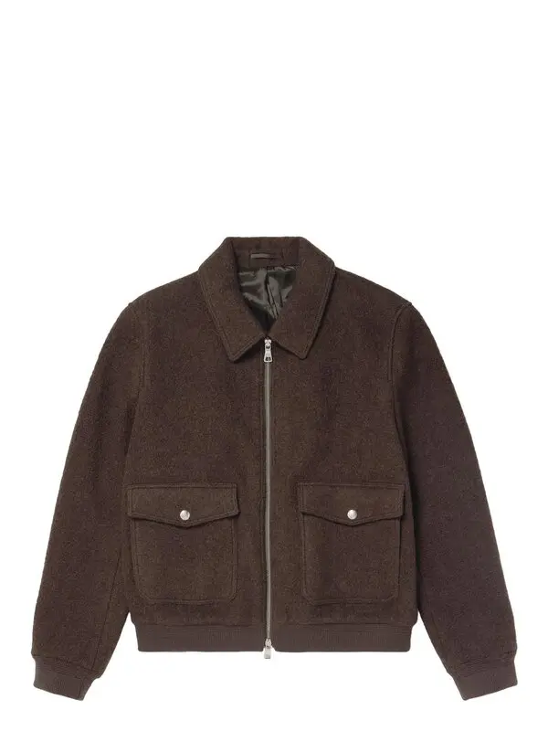 Mr P. Wool-blend Bouclé Blouson Jacket - Brown