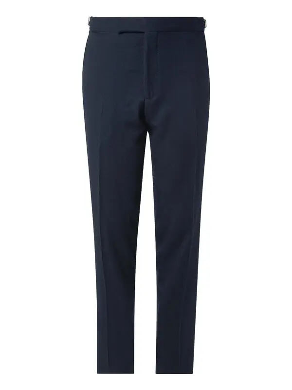 Mr P. Philip Slim-fit Super 150s Wool Trousers - Blue