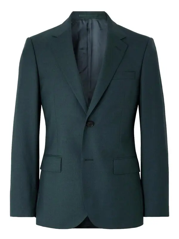 Mr P. Luxe Slim-fit Wool And Silk-blend Suit Jacket - Green