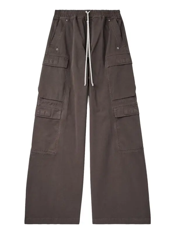 Rick Owens Wide-leg Cotton Cargo Trousers - Brown