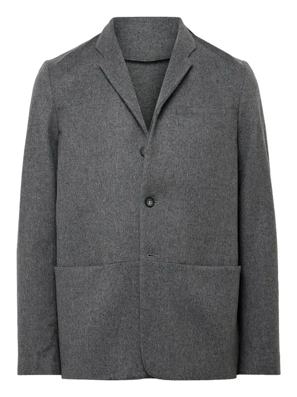 Sease Ellen 2.0 Unstructured Wish® Virgin Wool And Cashmere-blend Felt Blazer - Gray