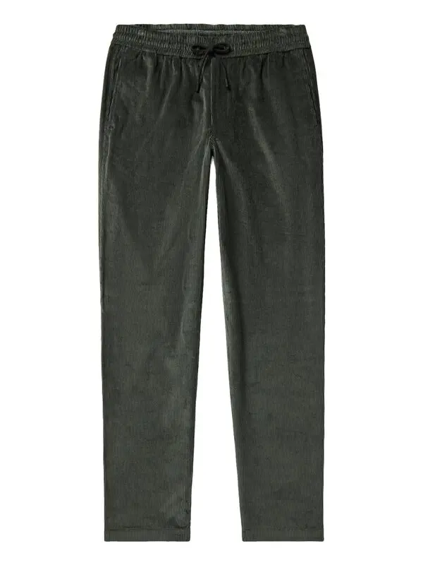 Sease Slim-fit Cotton-blend Corduroy Trousers - Green