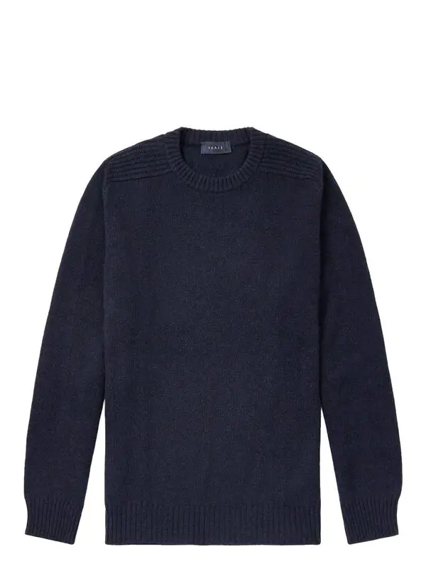 Sease Cashmere Ribbed Sweater - Blue