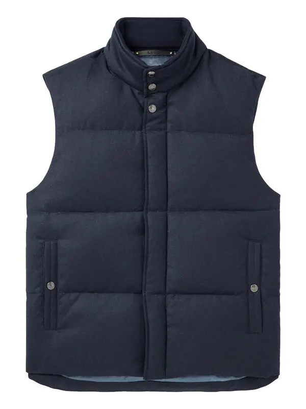 Paul Smith Quilted Wool And Cashmere-blend Down Gilet - Blue