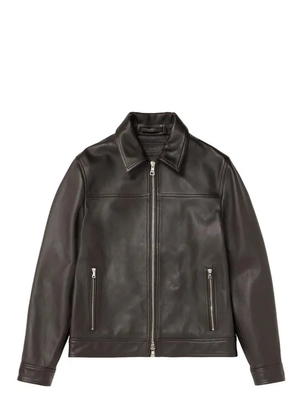 Mr P. Full-grain Leather Coach Jacket - Brown