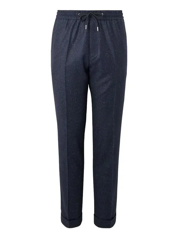Paul Smith Tapered Wool-blend Drawstring Suit Trousers - Blue