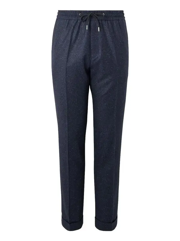 Paul Smith Tapered Wool-blend Drawstring Suit Trousers - Blue