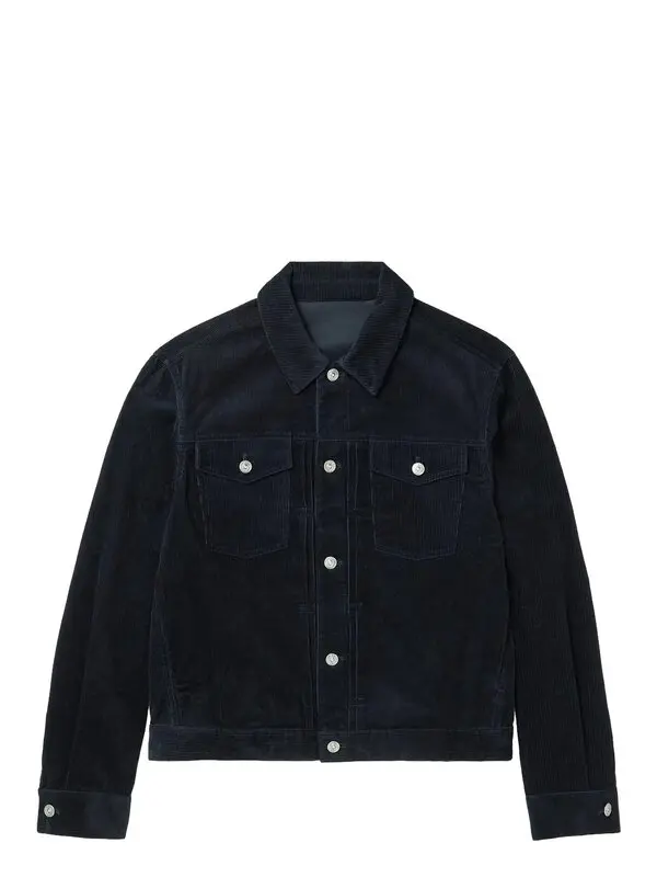 Mr P. Cotton-corduroy Trucker Jacket - Blue