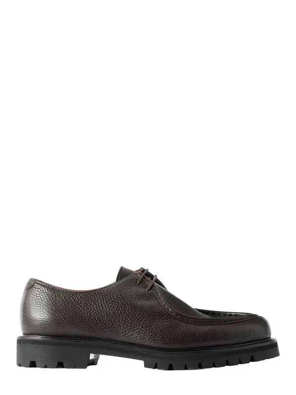 Mr P. Jacques Full-grain Leather Derby Shoes - Brown