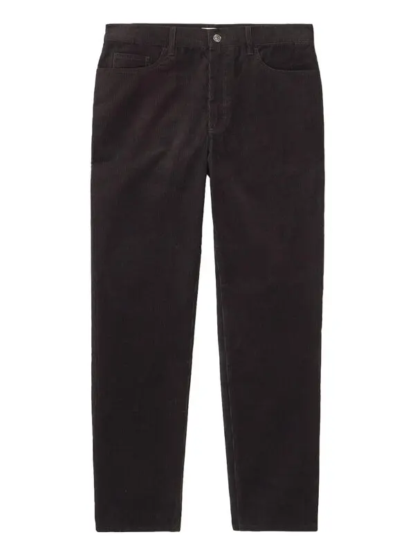 Mr P. Samuel Straight Leg Cotton Corduroy Trousers - Brown