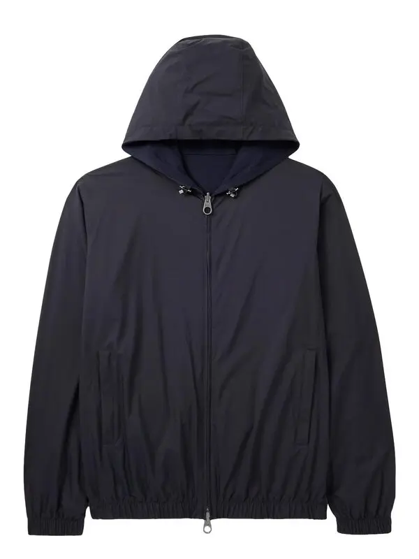 Loro Piana Reversible Shell And Cashmere Hooded Bomber Jacket - Blue