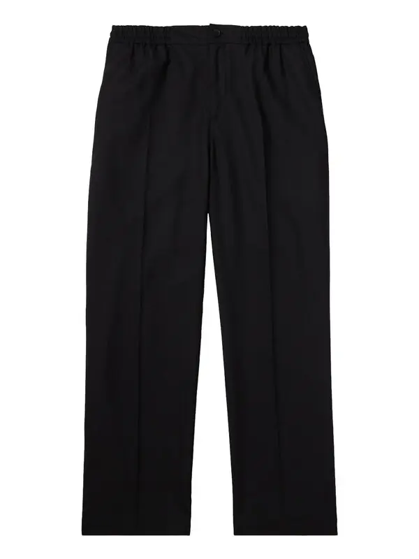 Mr P. Arthur Wide-leg Woven Trousers - Black