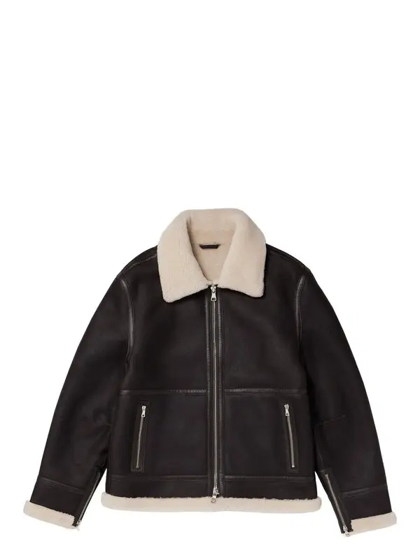 Mr P. Shearling Bomber Jacket - Brown