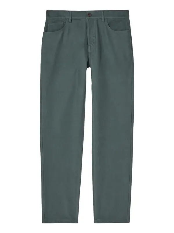 Mr P. Straight-leg Organic Cotton-moleskin Trousers - Green