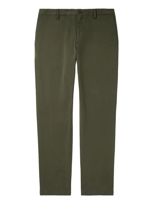 Paul Smith Straight-leg Cotton-blend Trousers - Green