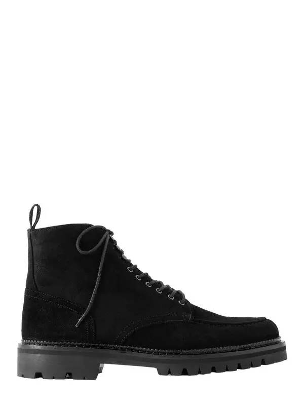 Mr P. Commander Shearling-lined Suede Lace-up Boots - Black