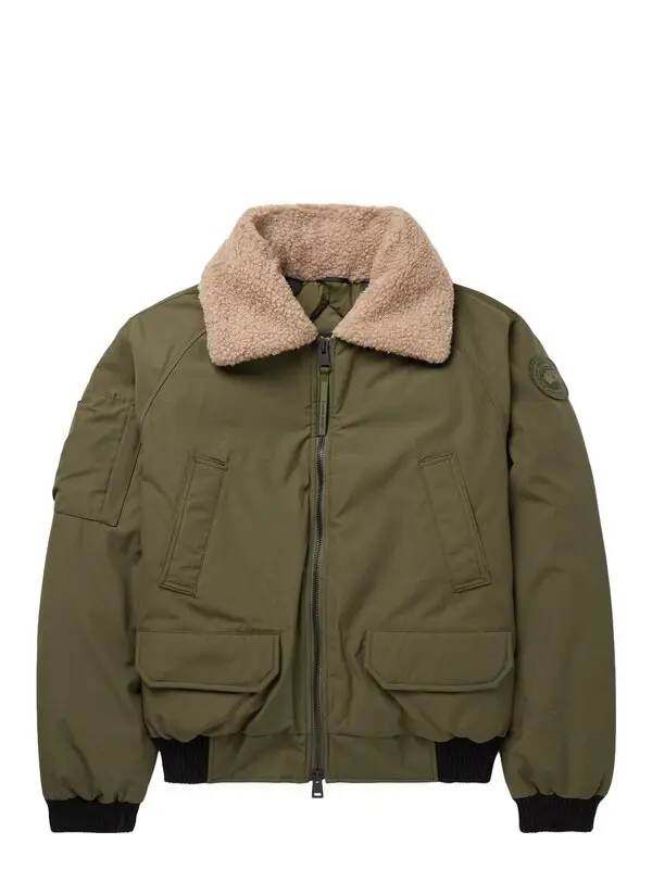 Canada Goose Chilliwack Recycled Wool-blend Fleece And Shell Down Bomber Jacket - Green