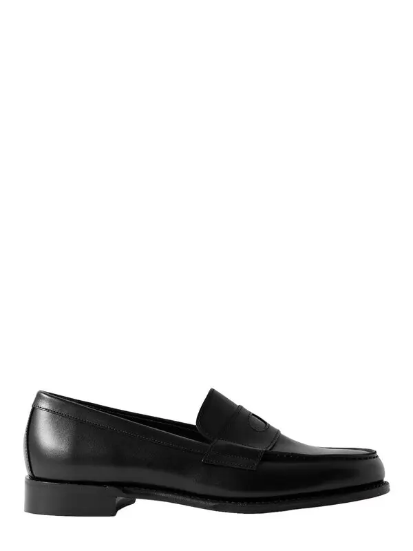 DRAKE'S Charles Leather Penny Loafers - Black